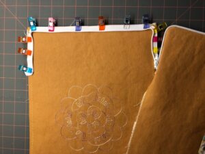 Embroidery on Kraft-tex + Laptop Case Pattern - Sulky