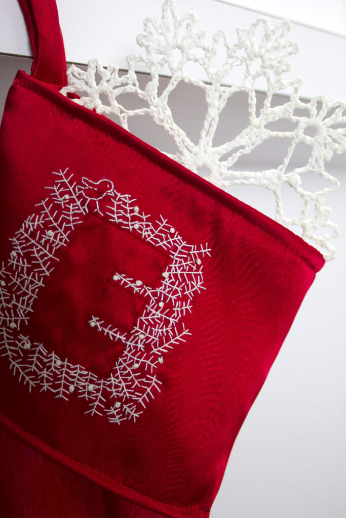 Embroidered Velvet Stocking - Sulky