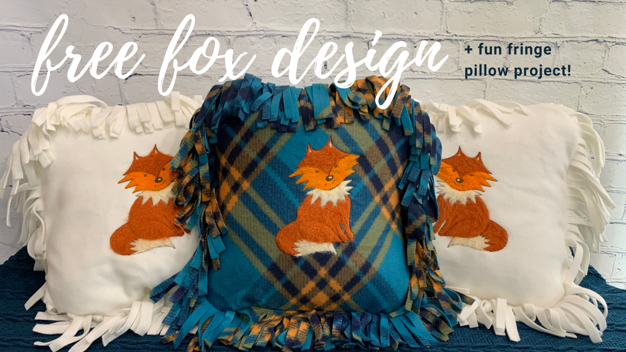 Free Fox Design + Fun Foxy Filaine Fleece Pillow Project - Sulky