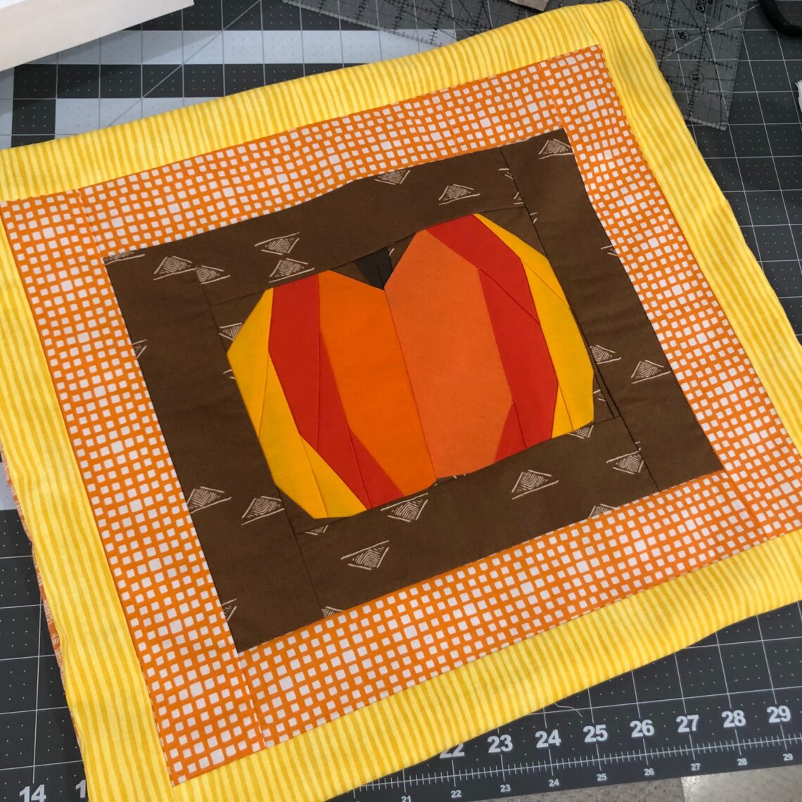 Pumpkin Pillow - Free Foundation Paper Piecing Pattern - Sulky