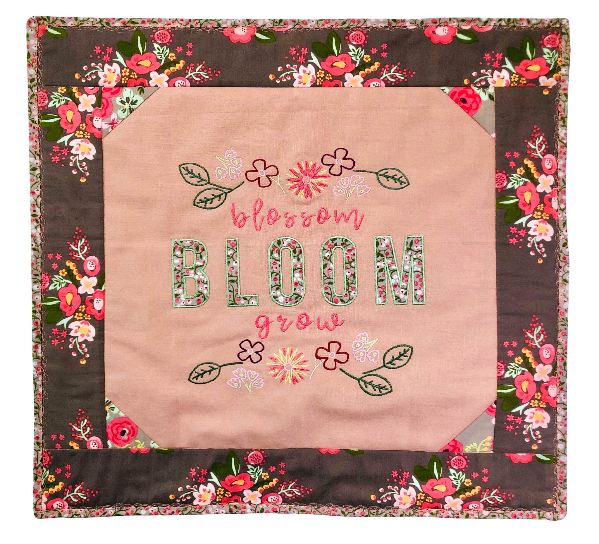 Bloom Machine Embroidered Mini Quilt - Sulky