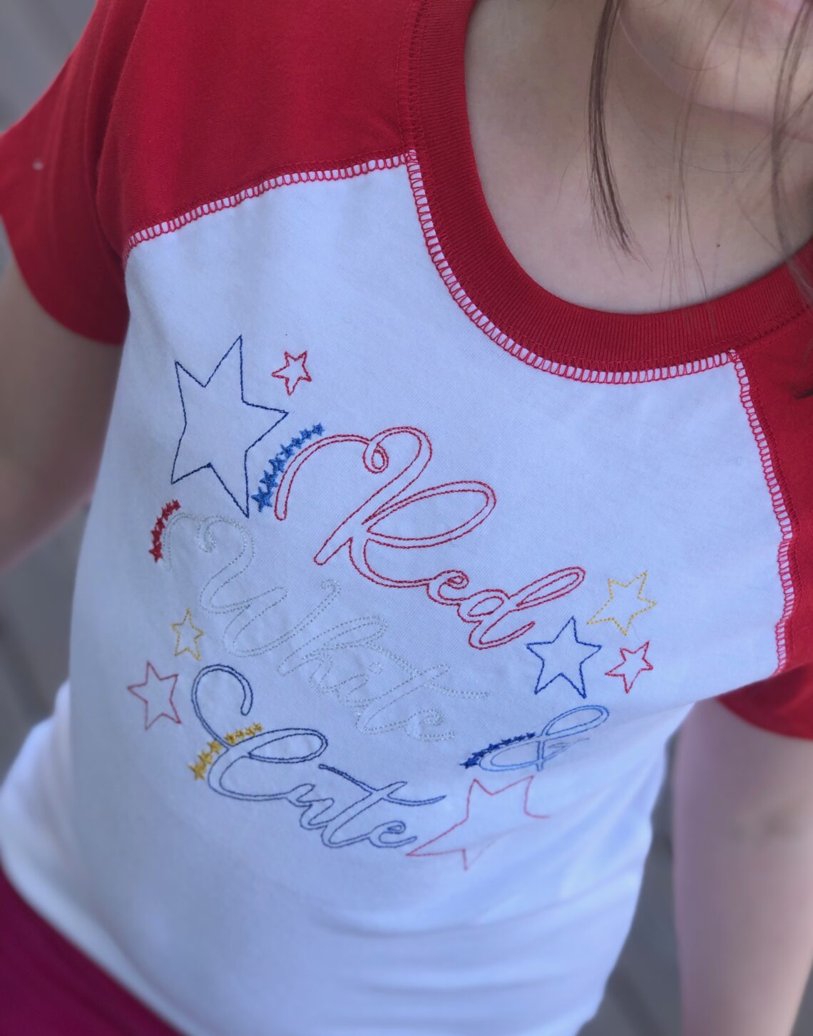 Machine Embroidered Tee to Celebrate the Fourth - Sulky