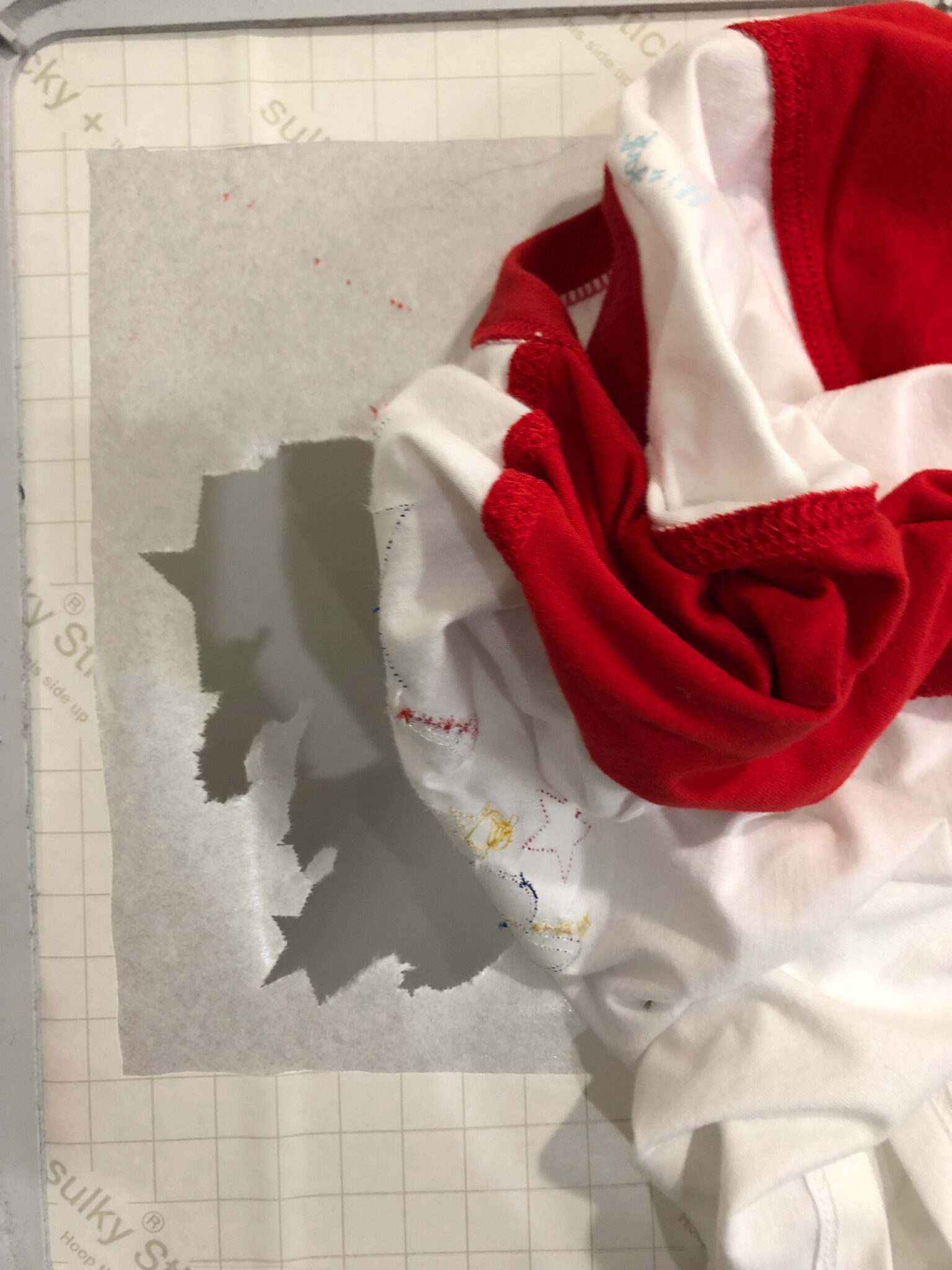 Machine Embroidered Tee to Celebrate the Fourth - Sulky