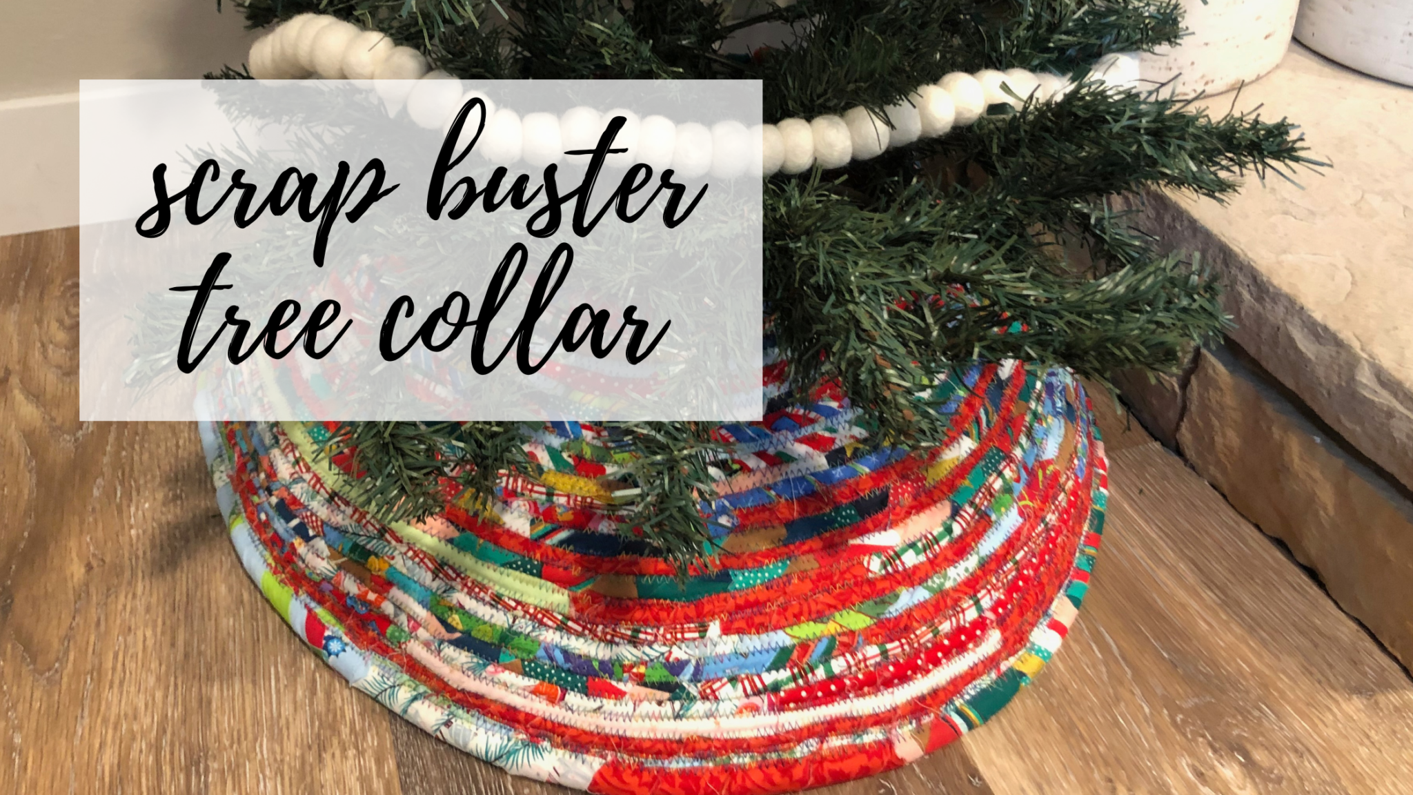 DIY Tree Collar with Fabric Covered Cord - Sulky