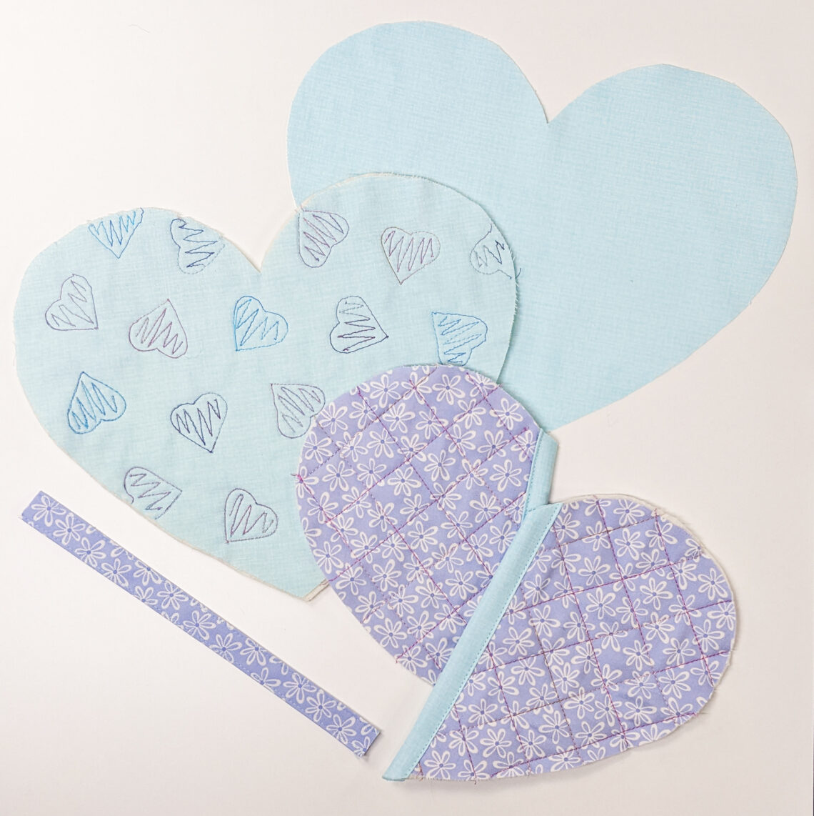 Quilted Heart Pot Holders - Sulky
