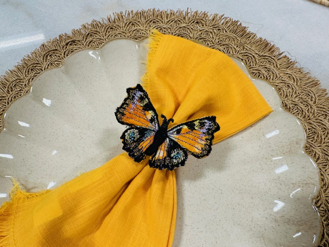 Butterfly Napkin Rings with Freestanding Lace Techniques - Sulky