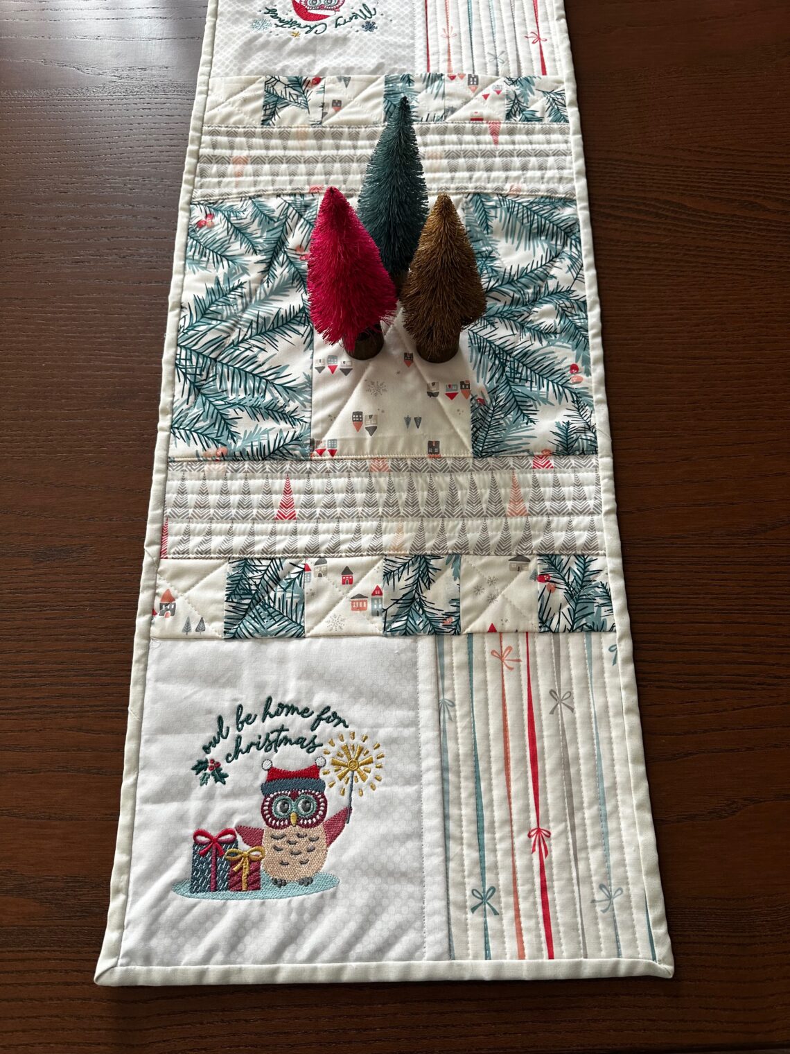 Owl Embroidered Table Topper for the Holidays - Sulky