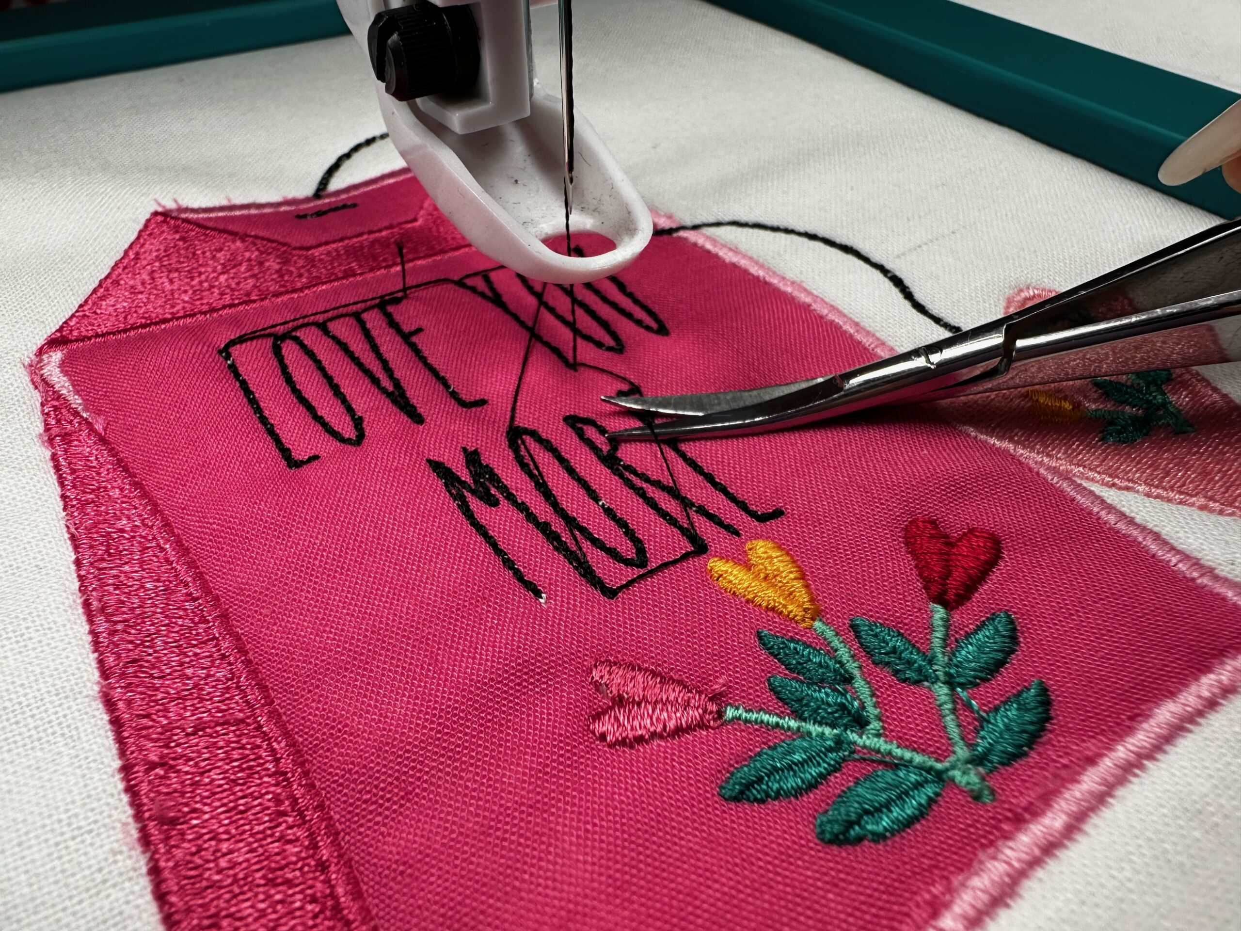 Valentine Mug Rug with Machine Embroidery - Sulky