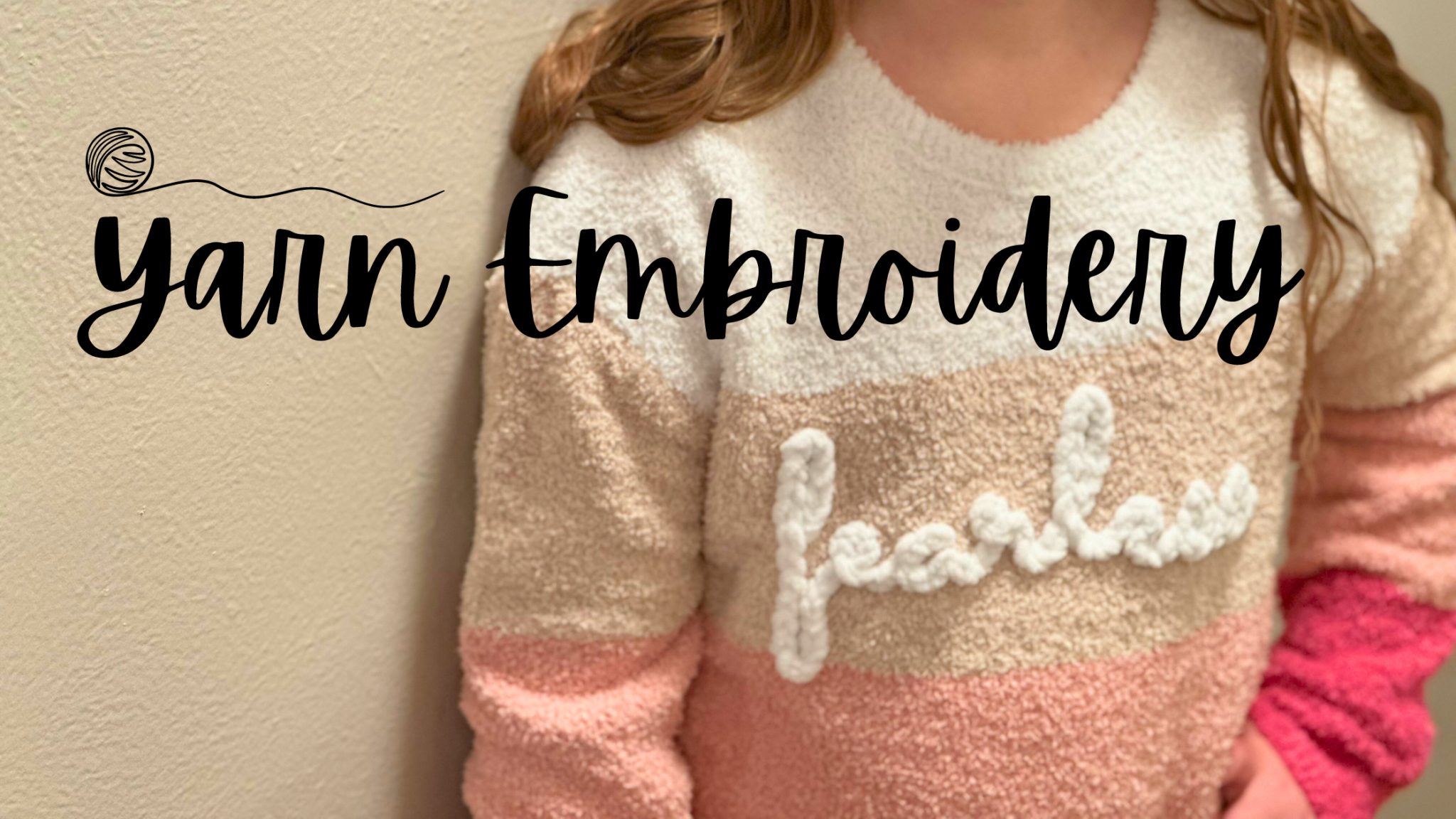 Yarn Embroidery on Chunky Sweater - Sulky