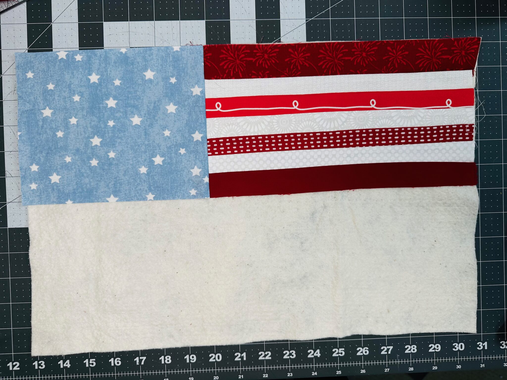 American Flag Placemat Project with Foundation Piecing - Sulky
