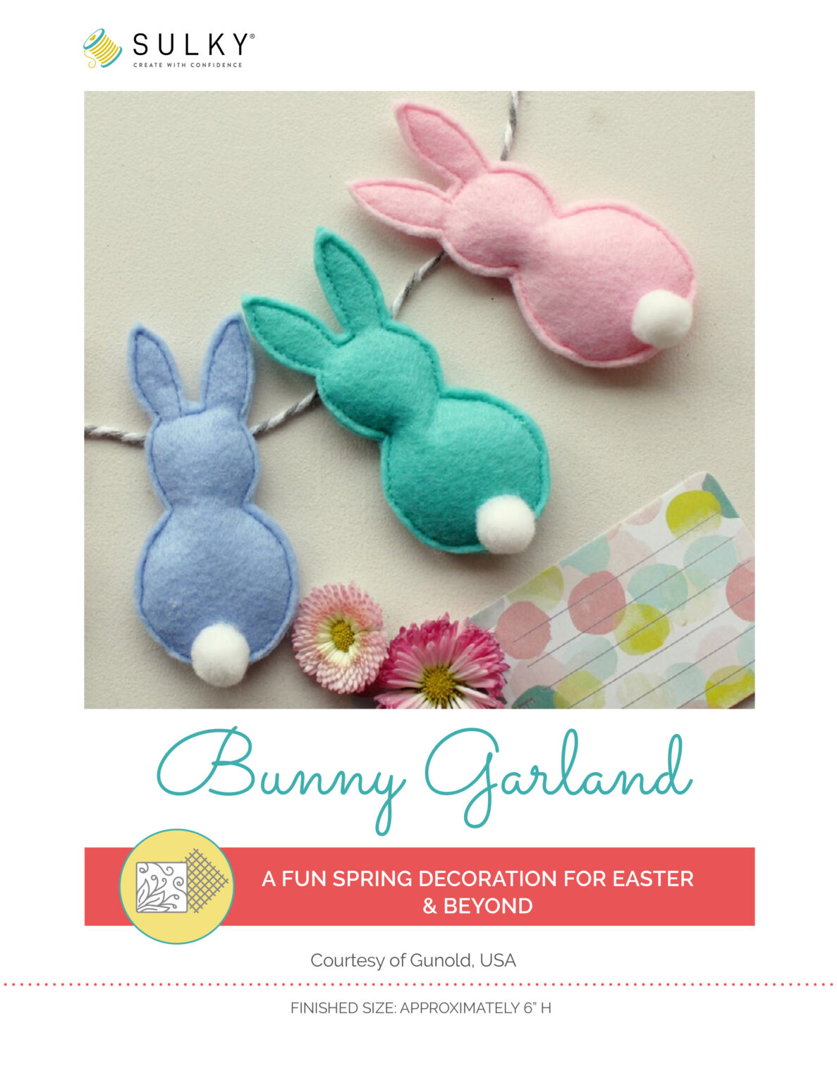 Felty Bunny Garland - with Printable Templates - Sulky