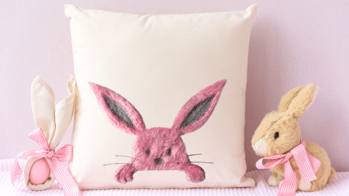 Fuzzy Bunny Machine Embroidery Design with Filaine - Sulky
