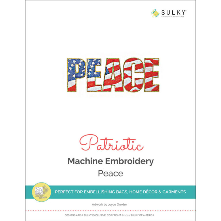 Patriotic Peace Embroidery Design - Sulky