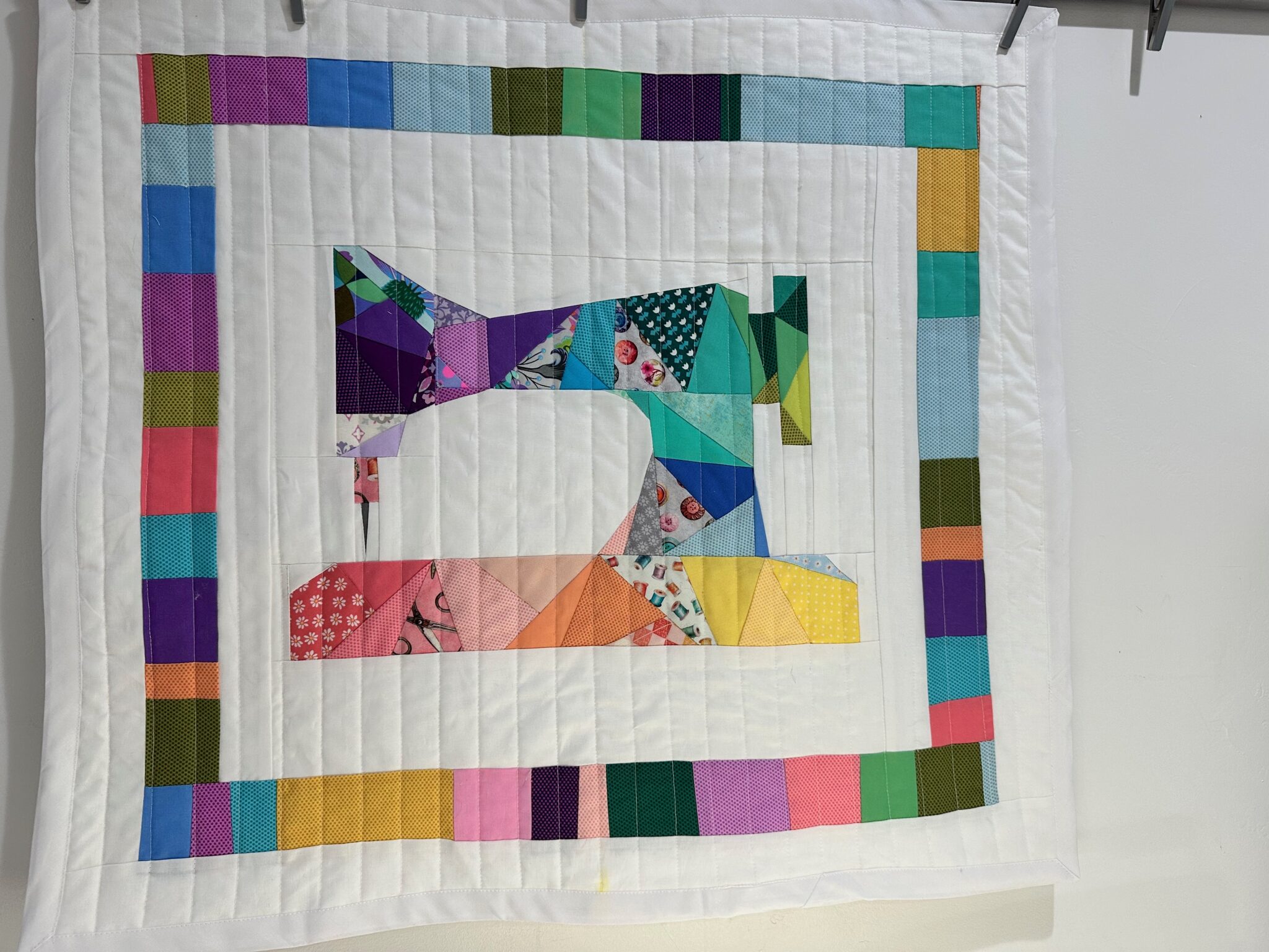 Pieced Sewing Machine using Paper Solvy - Sulky