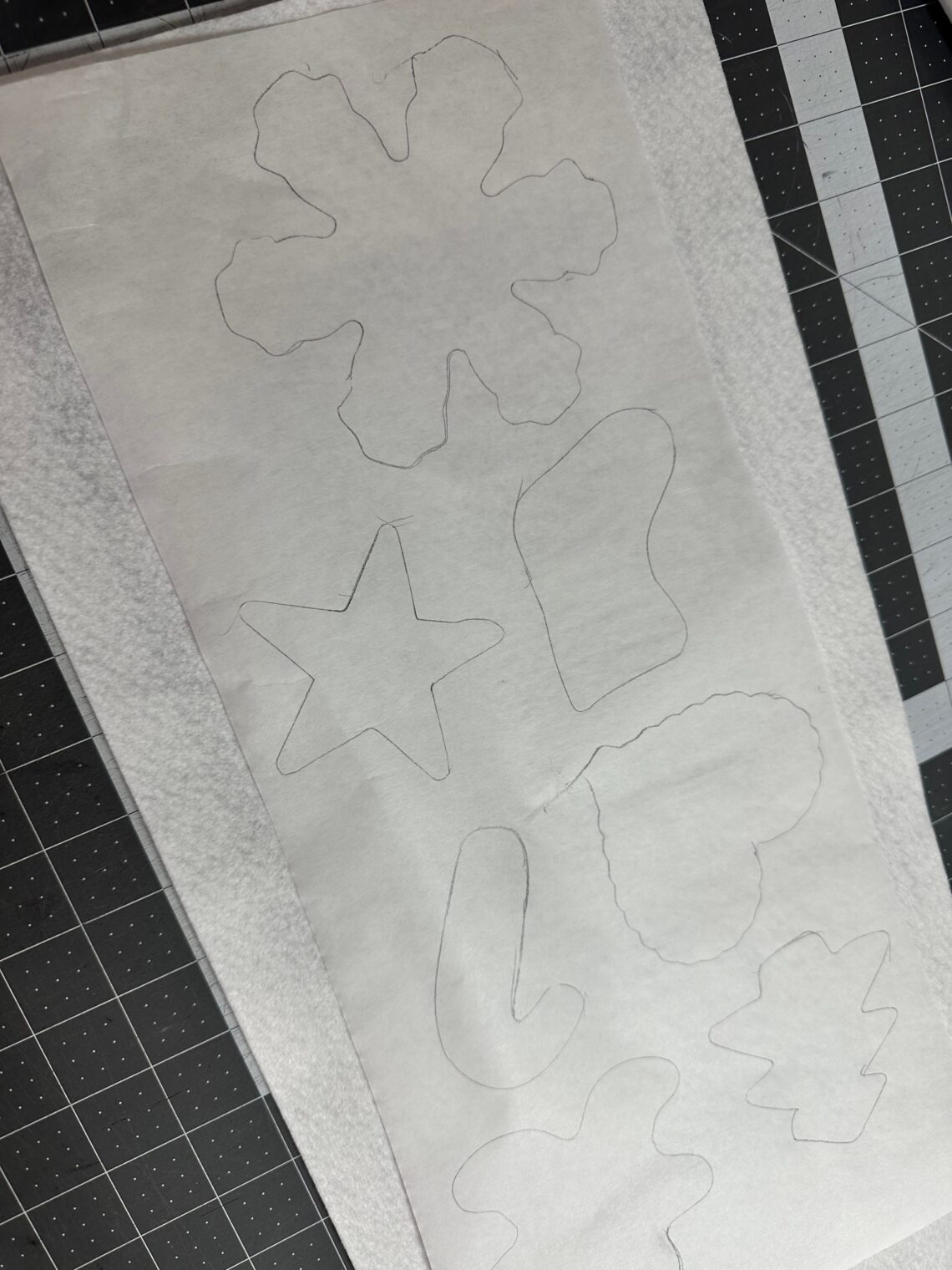 traced applique shapes - Sulky